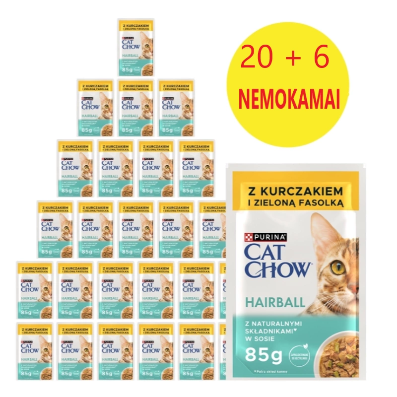 CAT CHOW Hairball kassitoit kana ja roheliste ubadega kastmes 85g ...